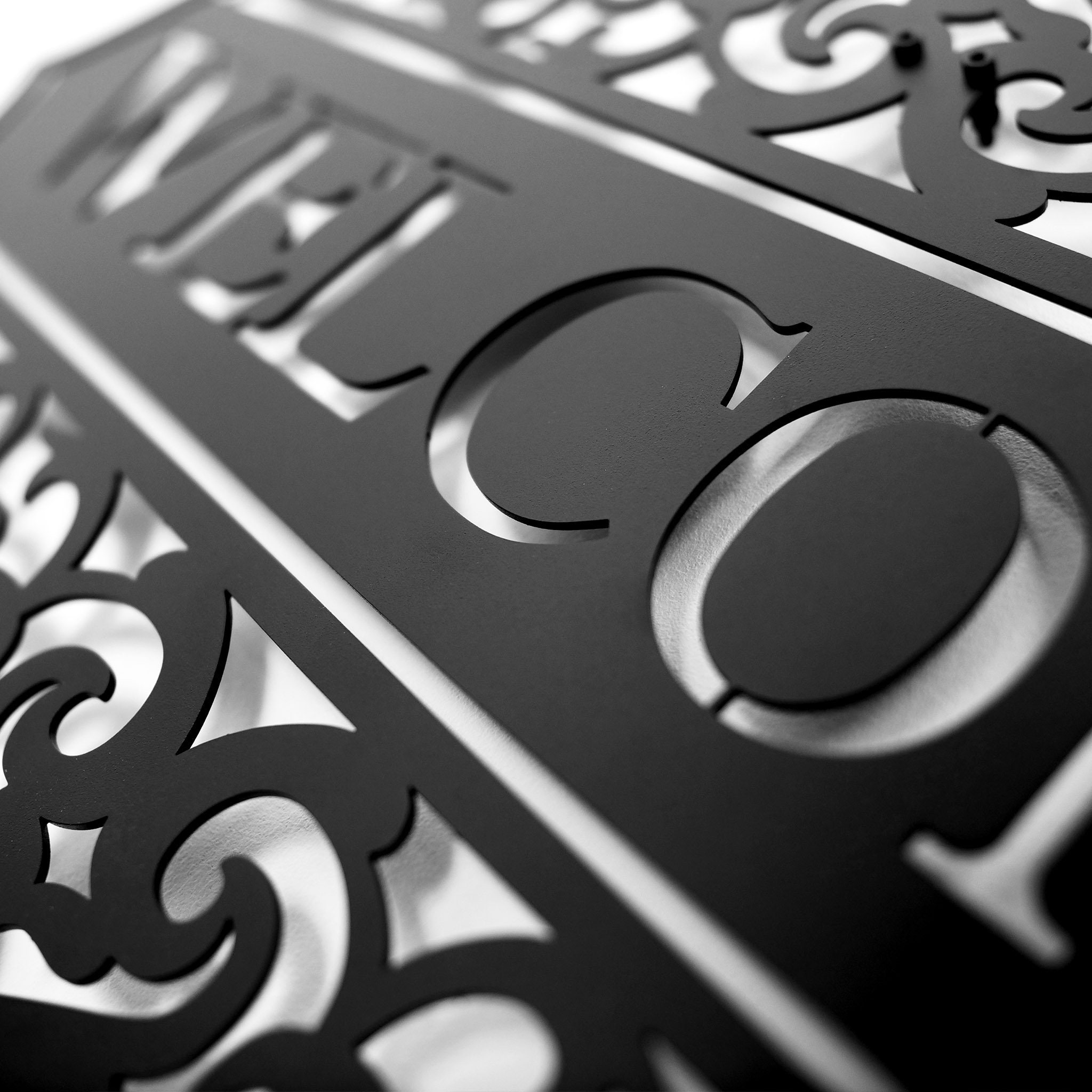 Welcome Sign scroll Black Metal Wall Art Plaque for Front - Etsy