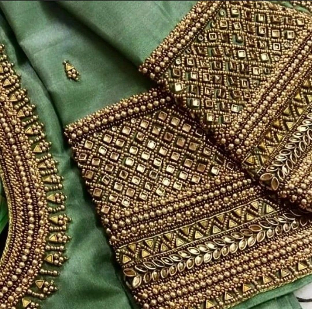 Maggam Work Blouse | Handmade Embroidery Blouse | Saree Blouse With ...