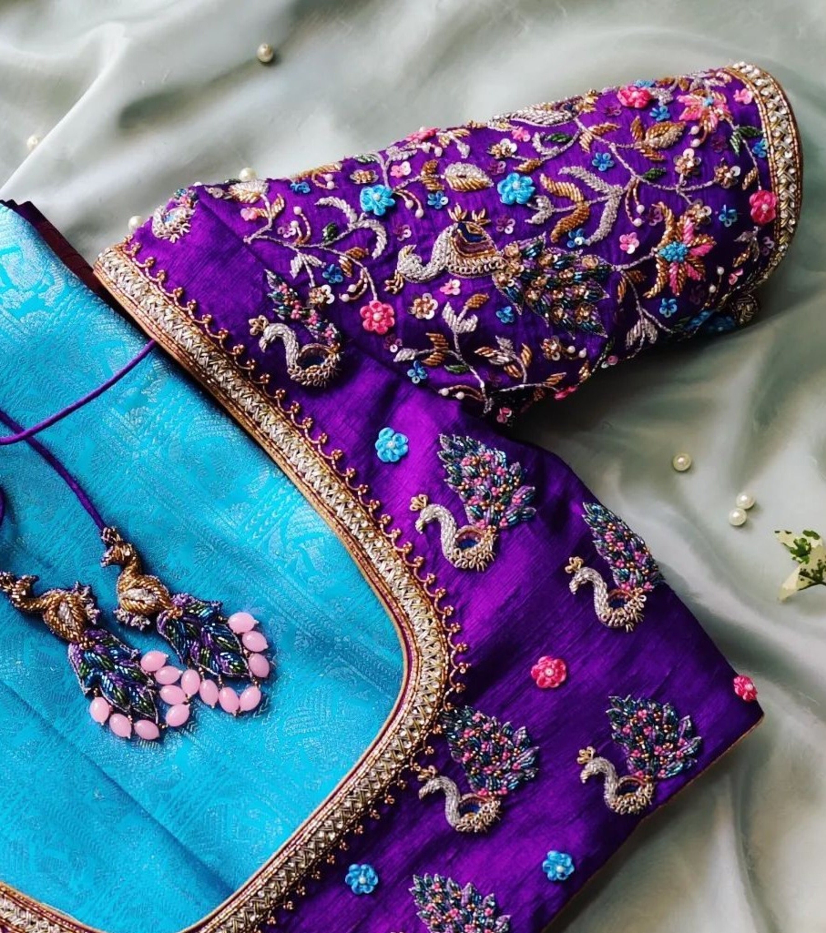 Maggam Work Blouse, Aari Blouse, Bridal Blouse, Wedding Blouse, Women's ...