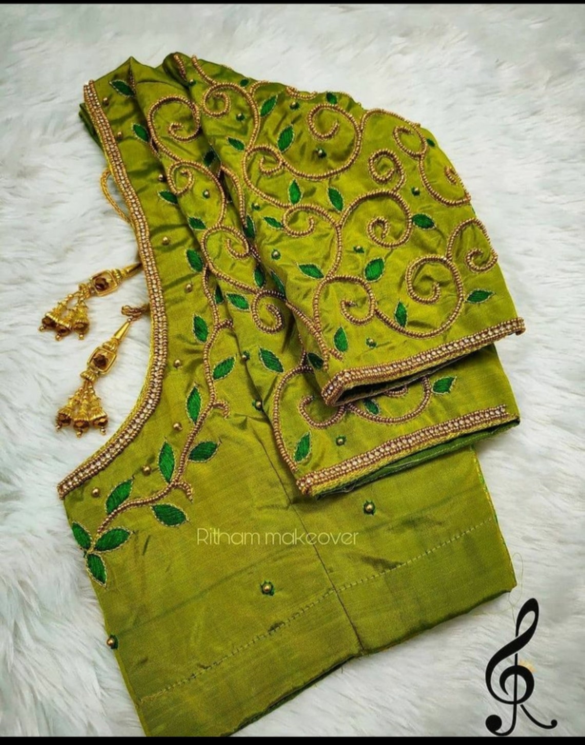 Maggam Work Blouse Saree Blouse With Handmade Embroidery Aari Work ...