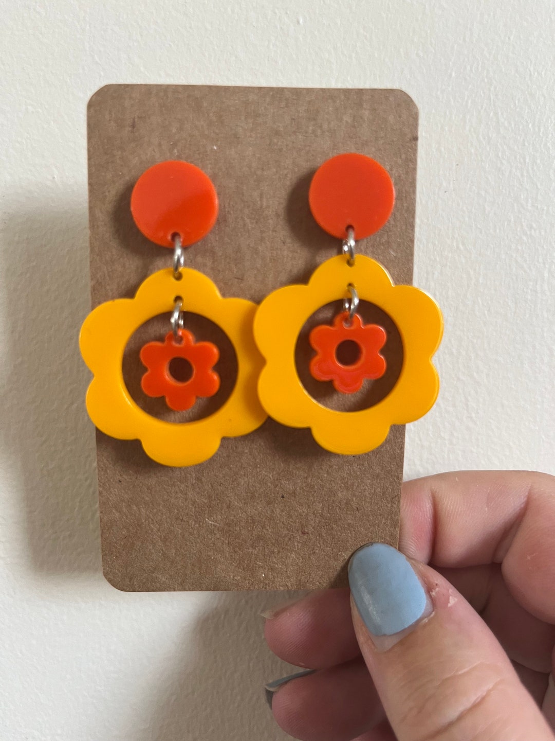Flower Power Earrings, Mary Quant Daisy, Gifts for Her, Retro Earrings ...