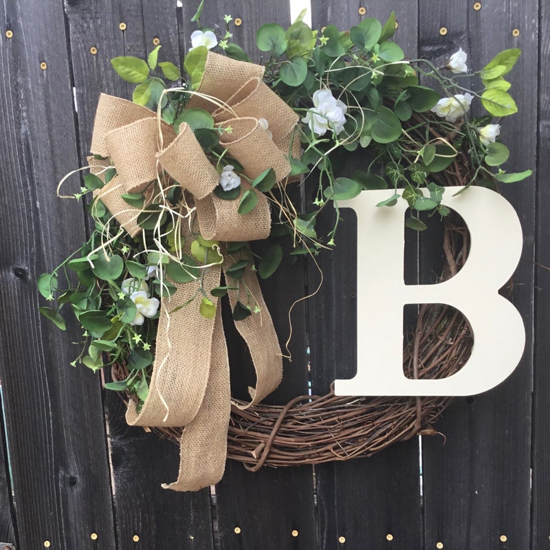 Monogram Wreath - Etsy