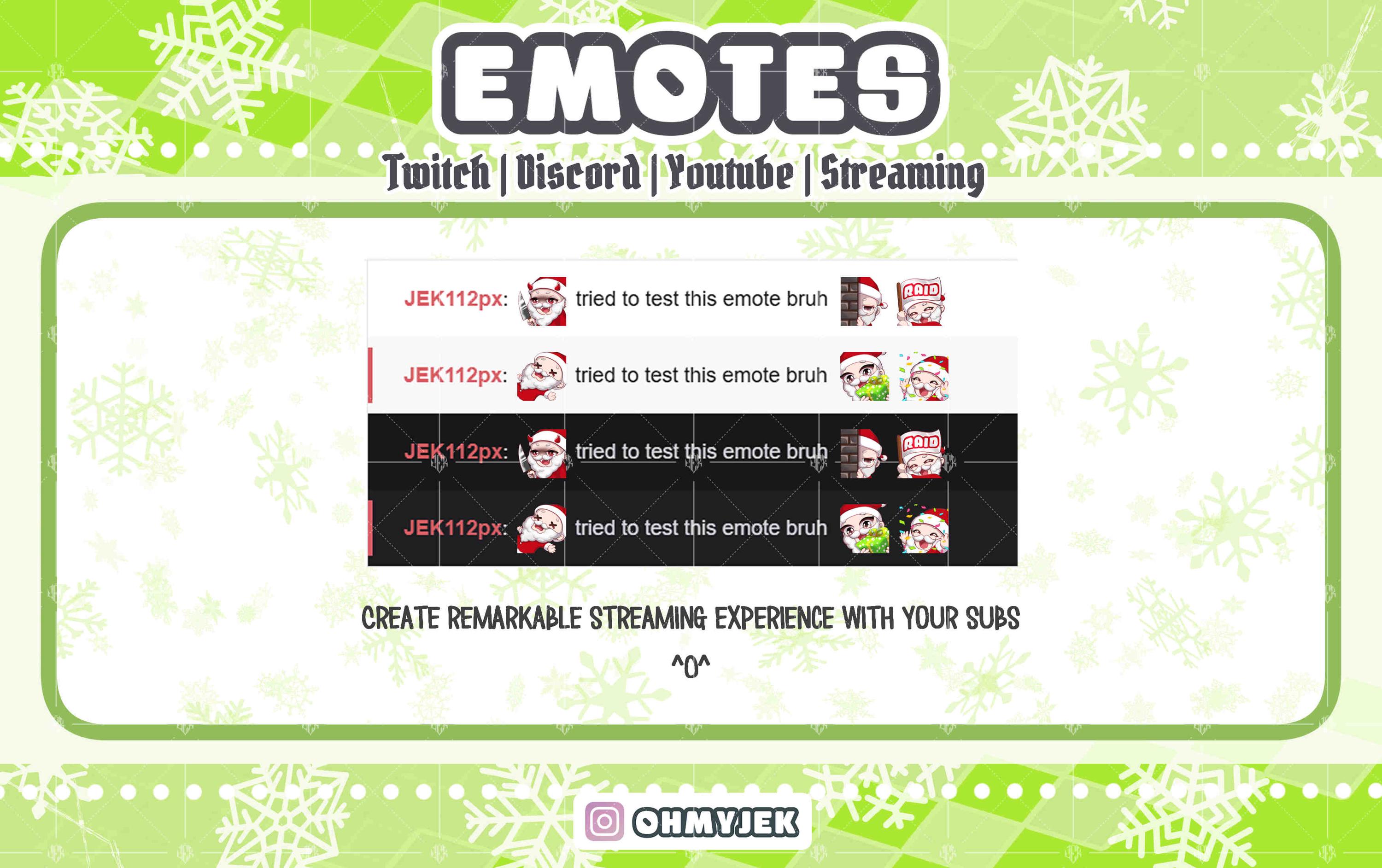 Christmas Santa Emotes: Twitch, Discord, Youtube, Kick (digital ...