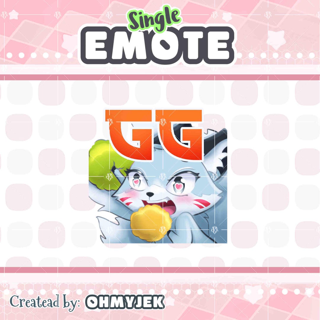 Twitch Emote Blue Kitsune Good Game, GG Emote Discord Emoji - Etsy