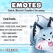 Chibi Kitsune Emotes: Blue Nine Tailed Fox Emoji Pack (digital Download ...
