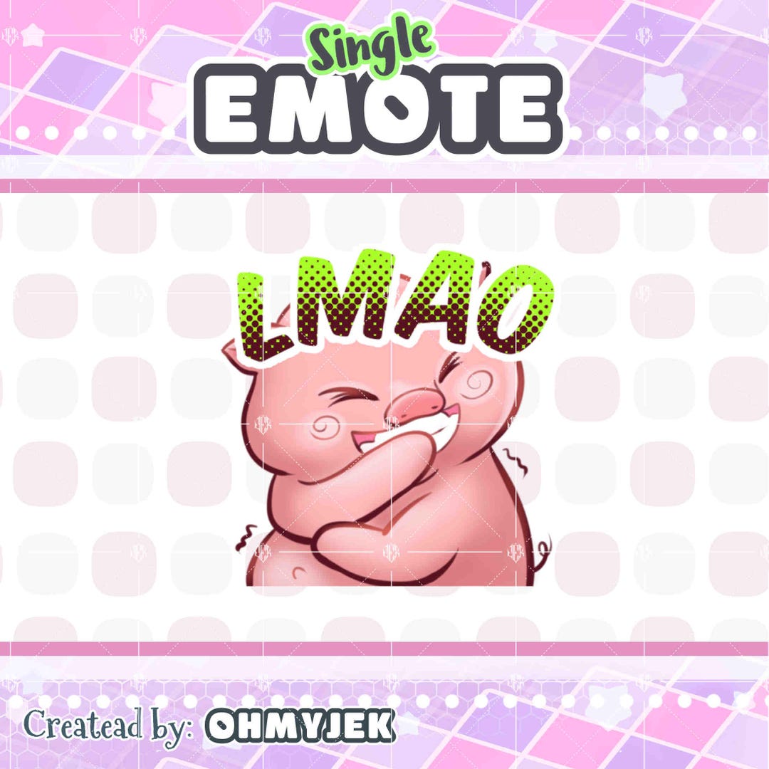 Twitch Emote Pig LMAO LOL Laughing Emote Discord Emoji - Etsy