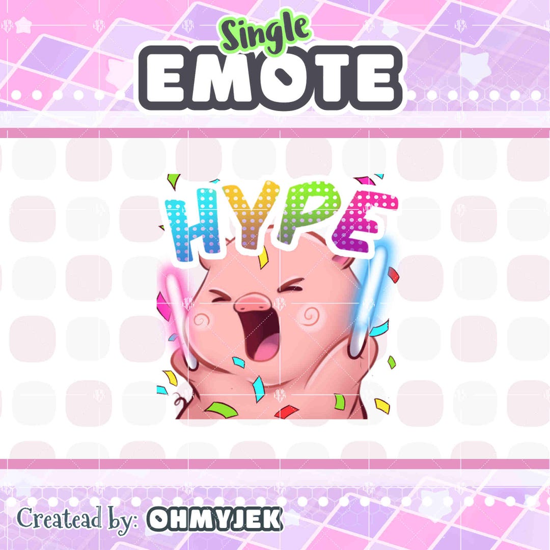 Twitch Emote Cute Pig HYPE Emote Cheer up Discord Emoji - Etsy
