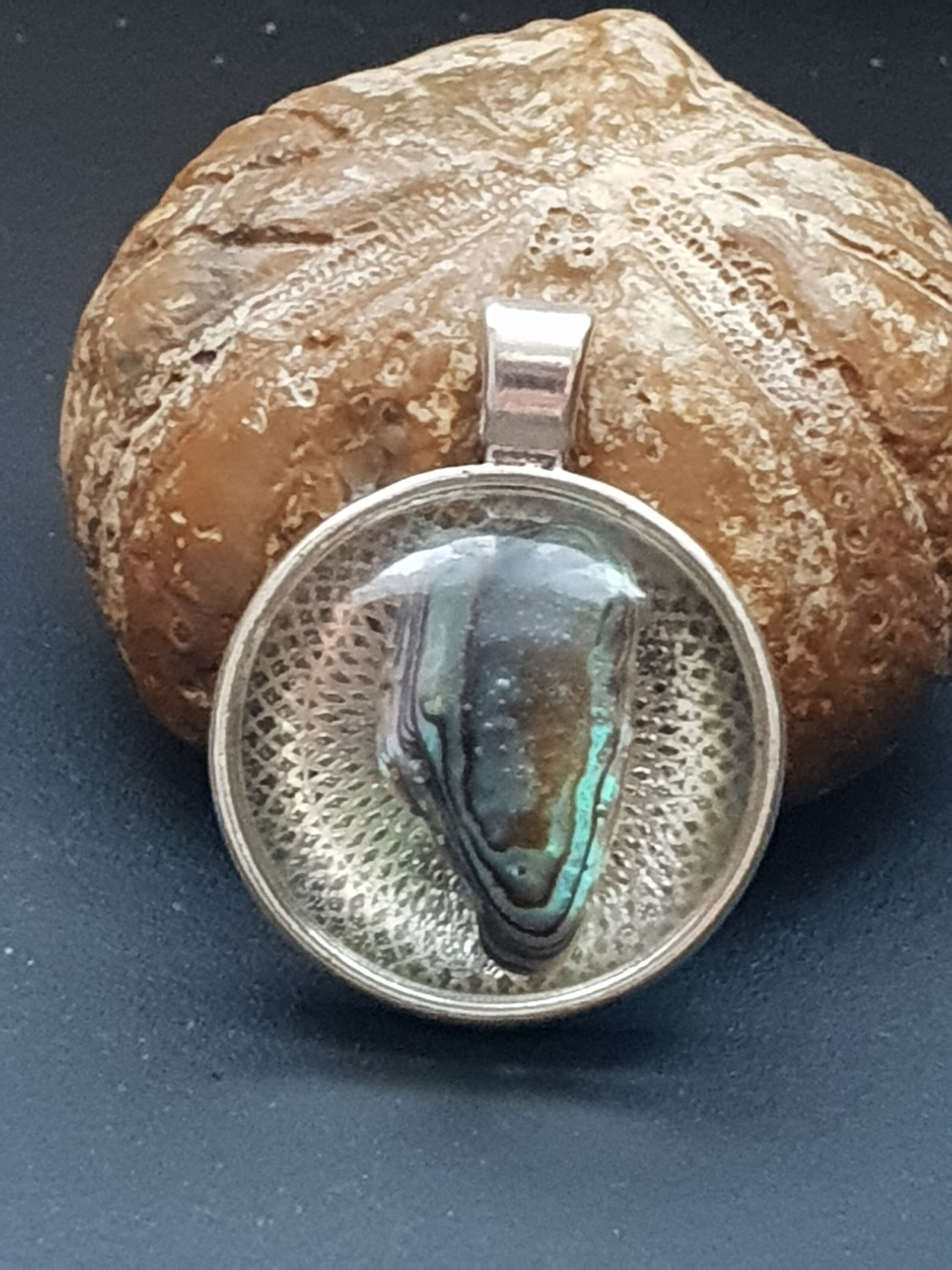 Abalone Shell in Resin Bezel Pendant Necklace - Etsy UK