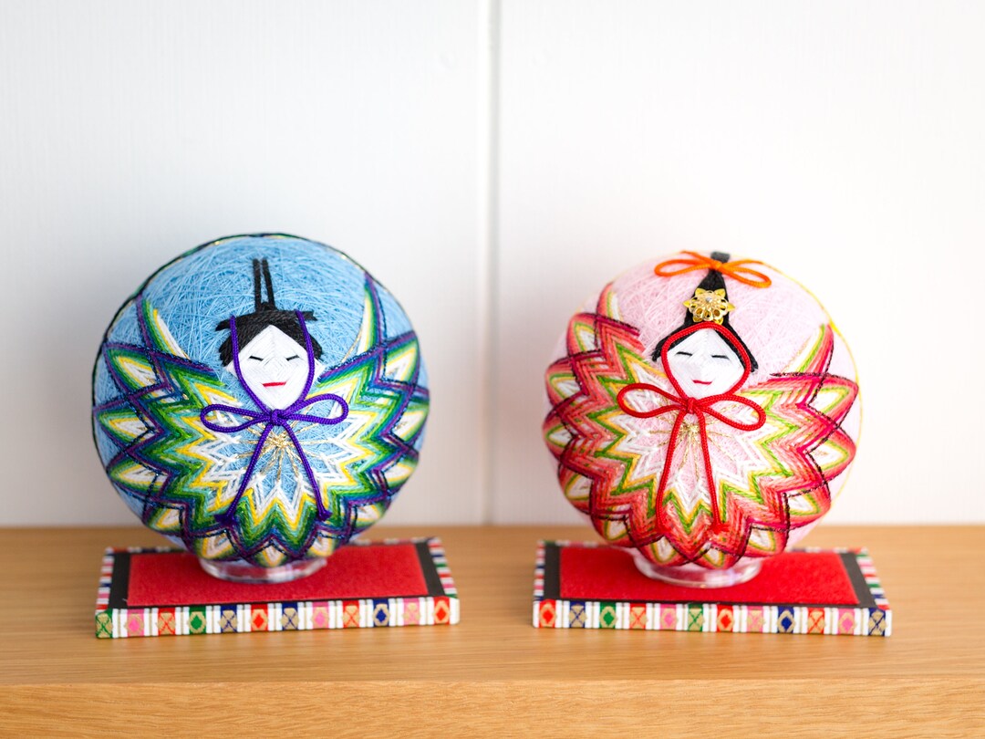 Japanese Hand-made Traditional Temari Ball With a Small Stand - Etsy
