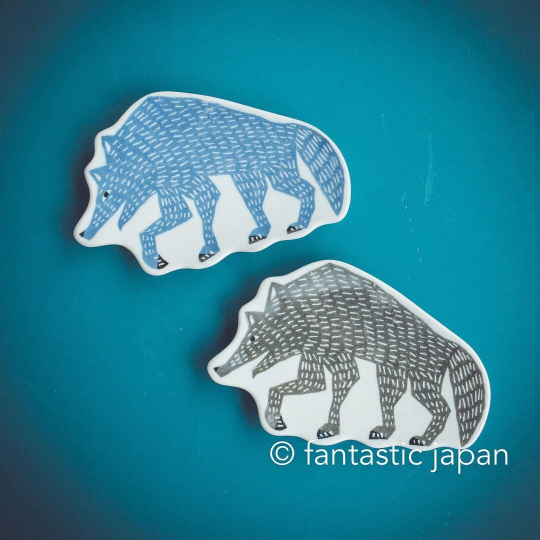 Japanese Inbante Ceramic Dish -wolf- Designed by Kata Kata - Etsy