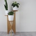 Plant Stand, White Oak, Three Tier, Mid-century Modern, Solid Hardwood ...