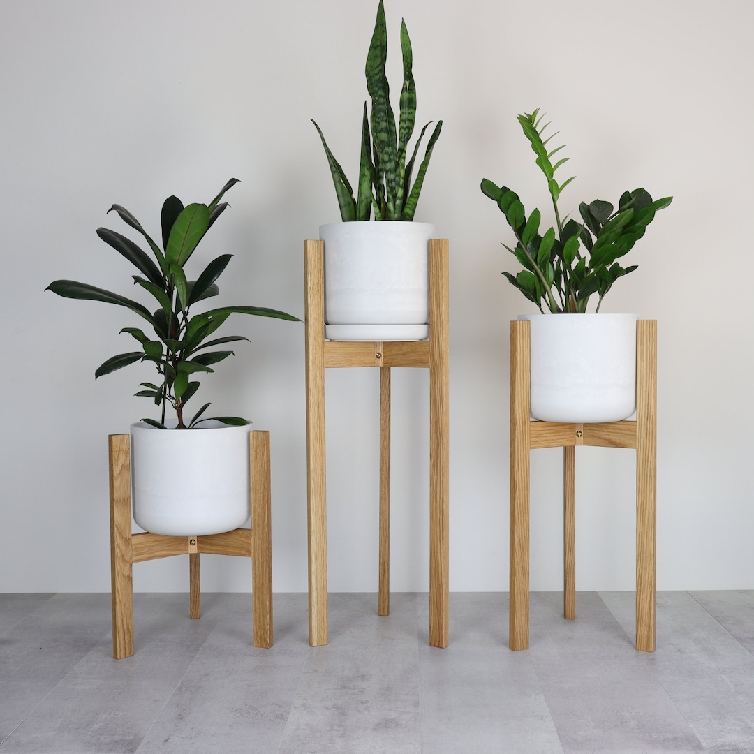 Plant Stand "element" White Oak / Indoor Planter Stand / Tall Plant ...