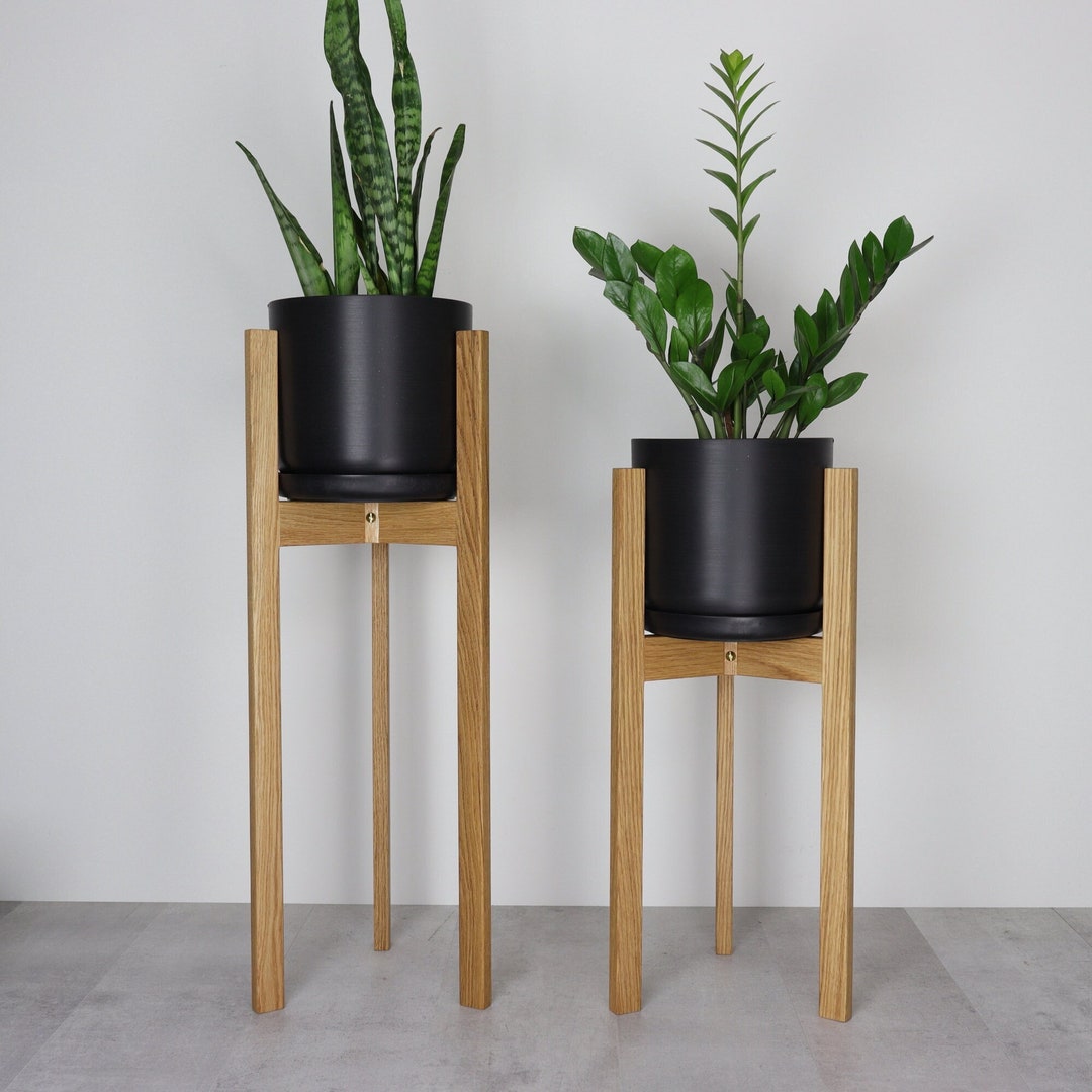 Plant Stand and Pot Set / element White Oak / Indoor Planter Stand ...
