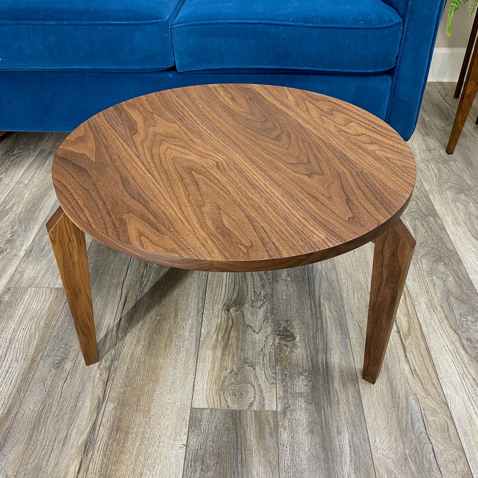 Round Walnut Coffee Table Mid-century Modern Style - Etsy