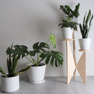 Three Tier Plant Stand, Maple, Mid-century Modern, Solid Hardwood - Etsy