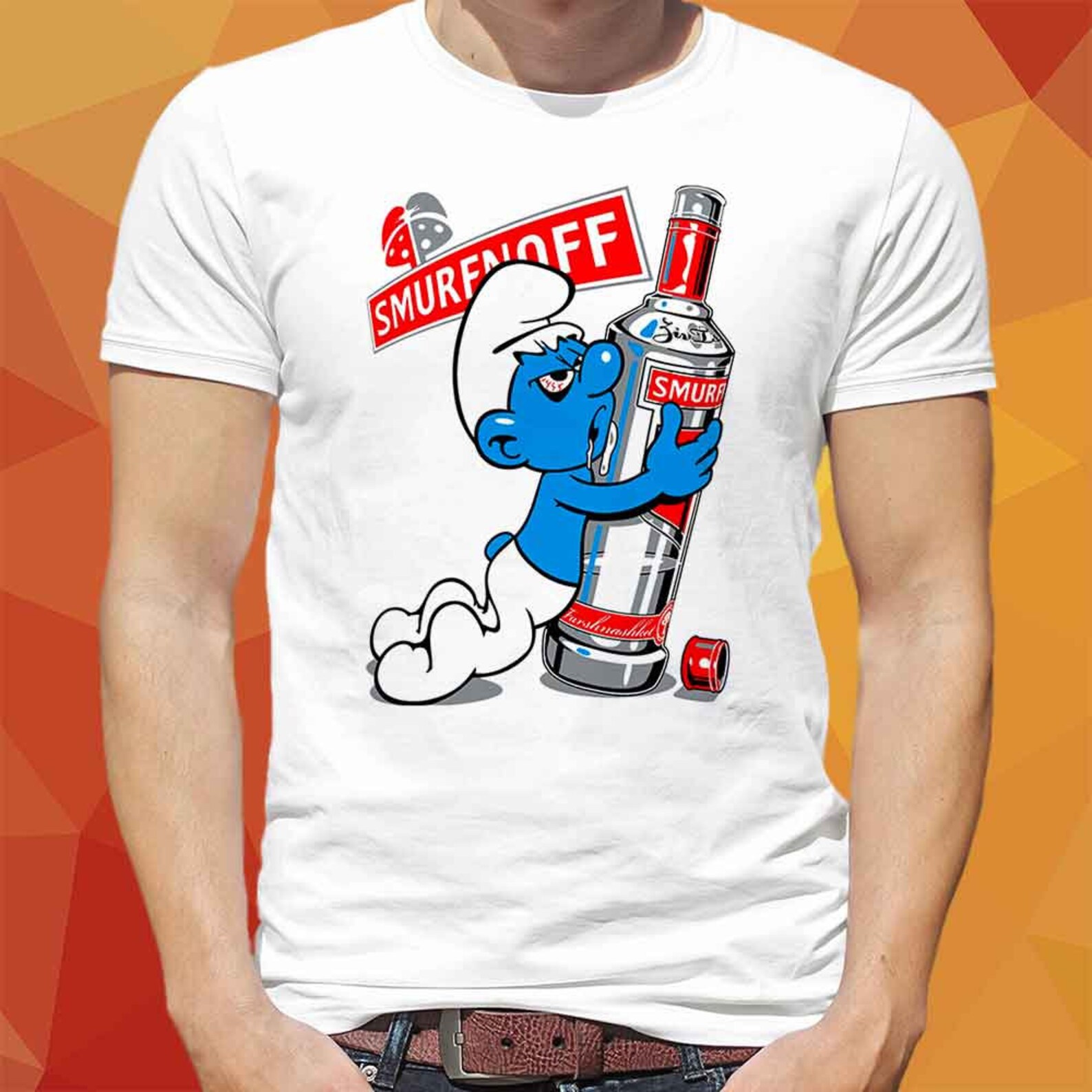 Smurfnoff Vodka T Shirt Funny Parody Joke Slogan Super Cool Etsy