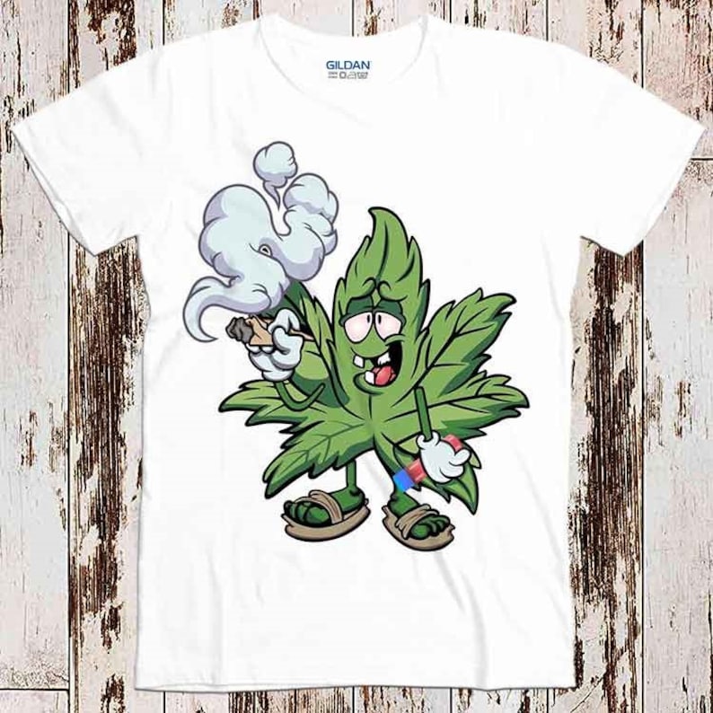 Weed Cartoon Drawing Marijuana Art Funny Super Cool Best Gift - Etsy