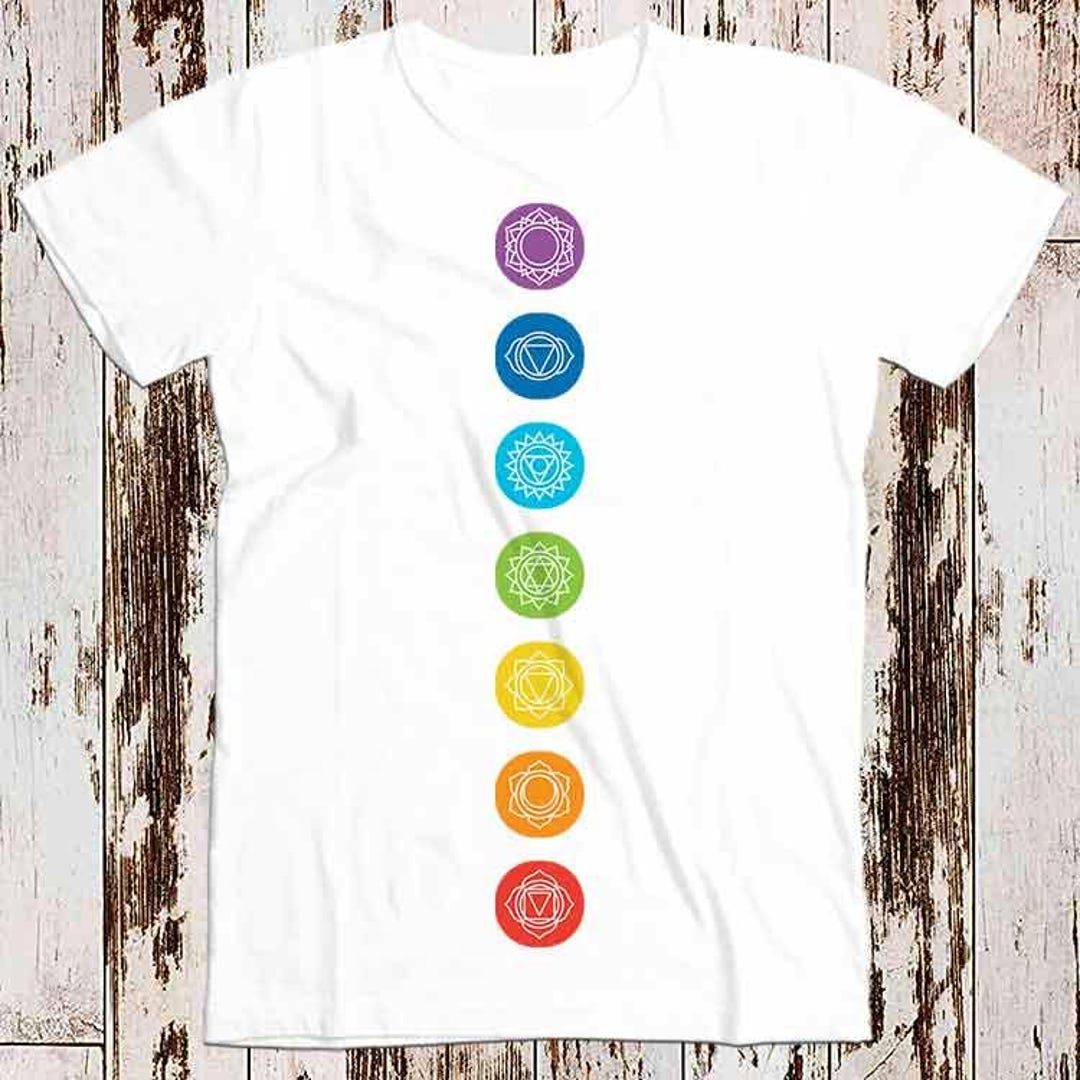 7 Chakra T Shirt Spiritual Meditation Yoga Psychedelic Consicious ...