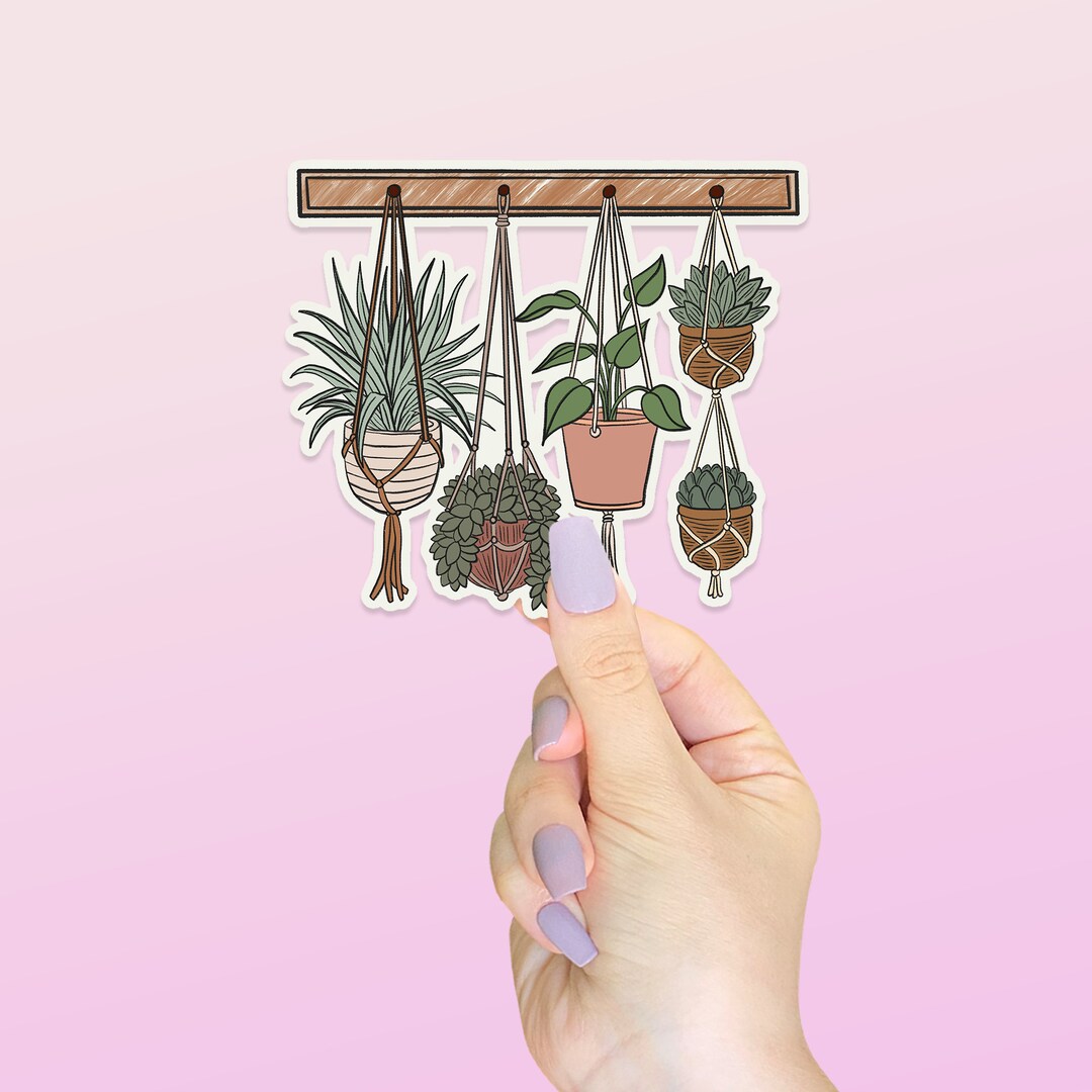 Hanging Plants Transparent Sticker Plant Sticker Nature - Etsy
