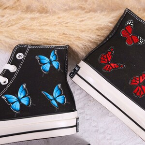 Custom Butterfly Converse, Painted Ombre Rainbow Sneakers, Butterflies ...