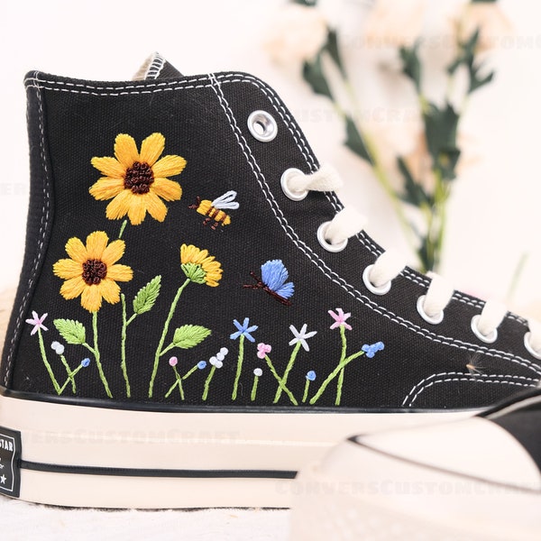 Sunflower Converse - Etsy