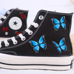 Custom Butterfly Converse, Painted Ombre Rainbow Sneakers, Butterflies ...