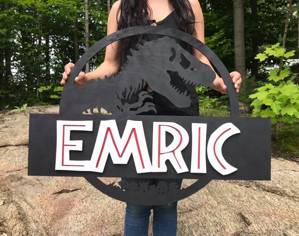 Jurassic World Name Sign Wood Name Sign Dinosaur Name | Etsy