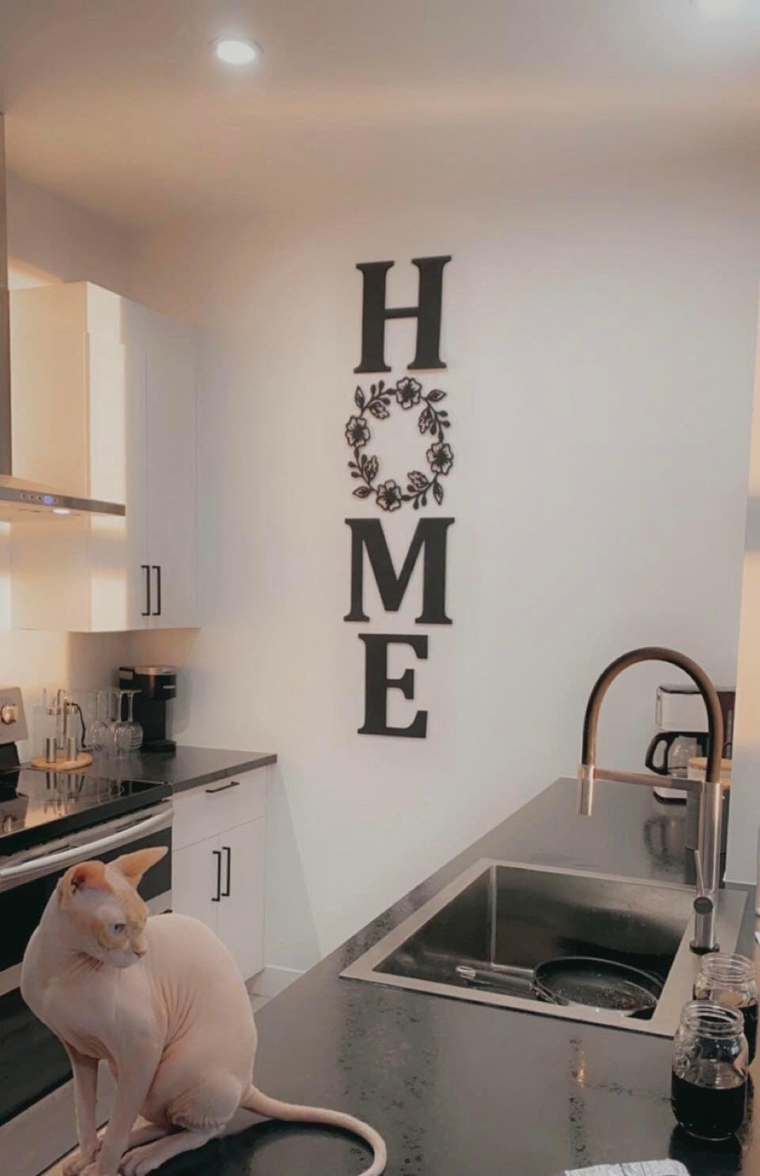 HOME Letters Flower Crown Wooden Letters Home Wooden House Sign Wall ...