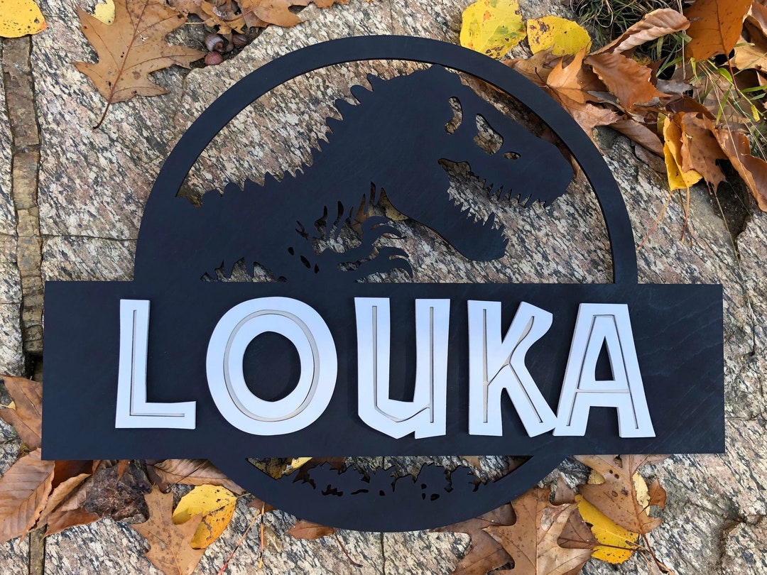 Jurassic Park Name Sign, Wooden Name Sign, Dinosaur Name Sign, Jurassic ...
