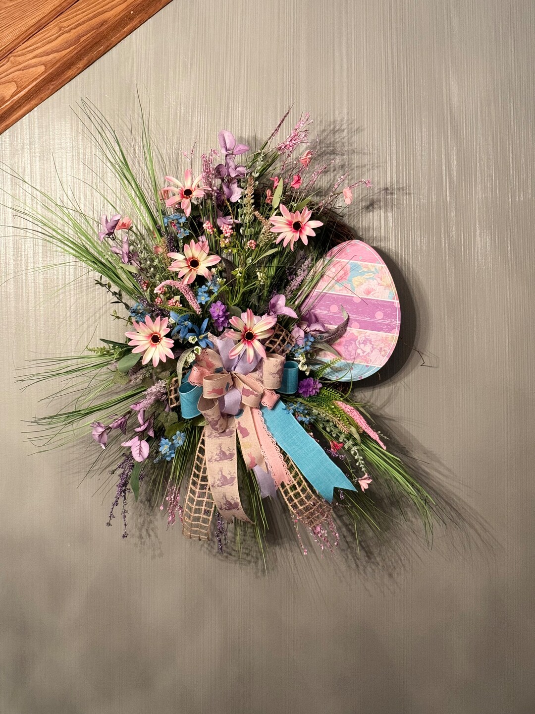 Extra Large Spring Wildflower Wreath: Removable Easter Egg - Etsy