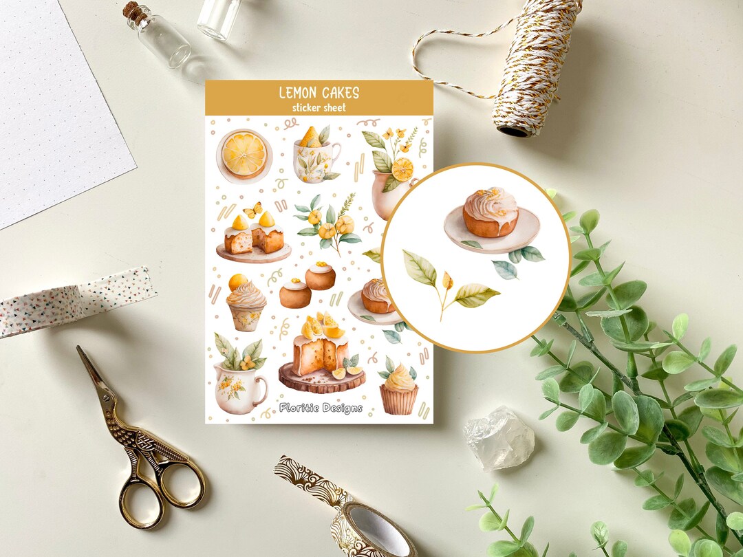LEMON CAKES Sticker Sheet Journal Stickers, Planner Stickers, Scrapbook ...