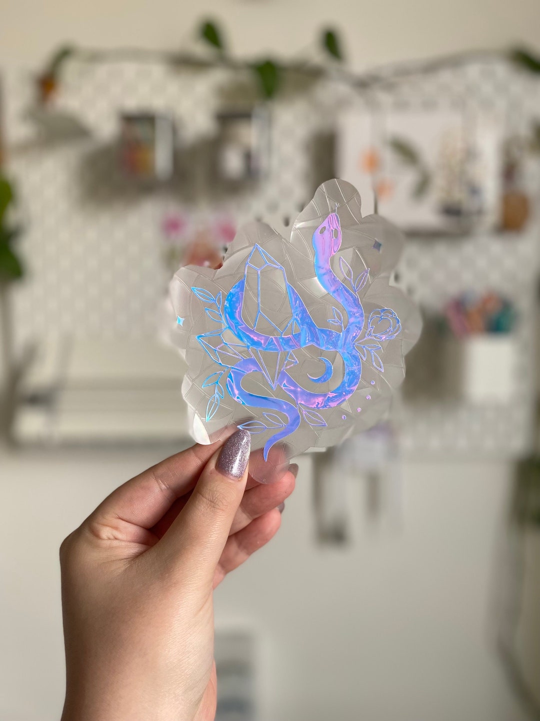 MAGICAL SNAKE Suncatcher Window Sticker, Crystals, Fantasy Book, Window ...