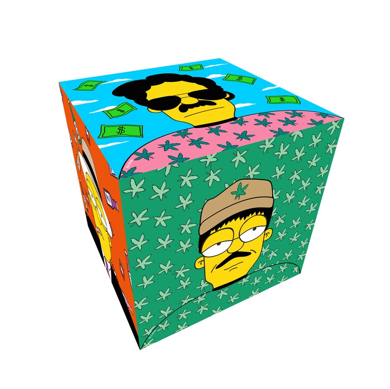 Art Coffee Side End Table With Simpson Style Narco Art - Etsy