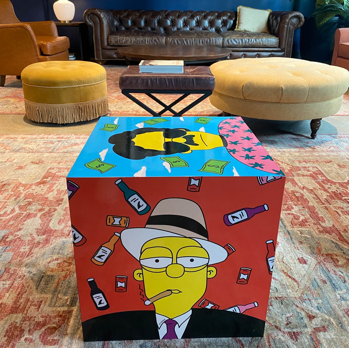 Art Coffee Side End Table With Simpson Style Narco Art - Etsy