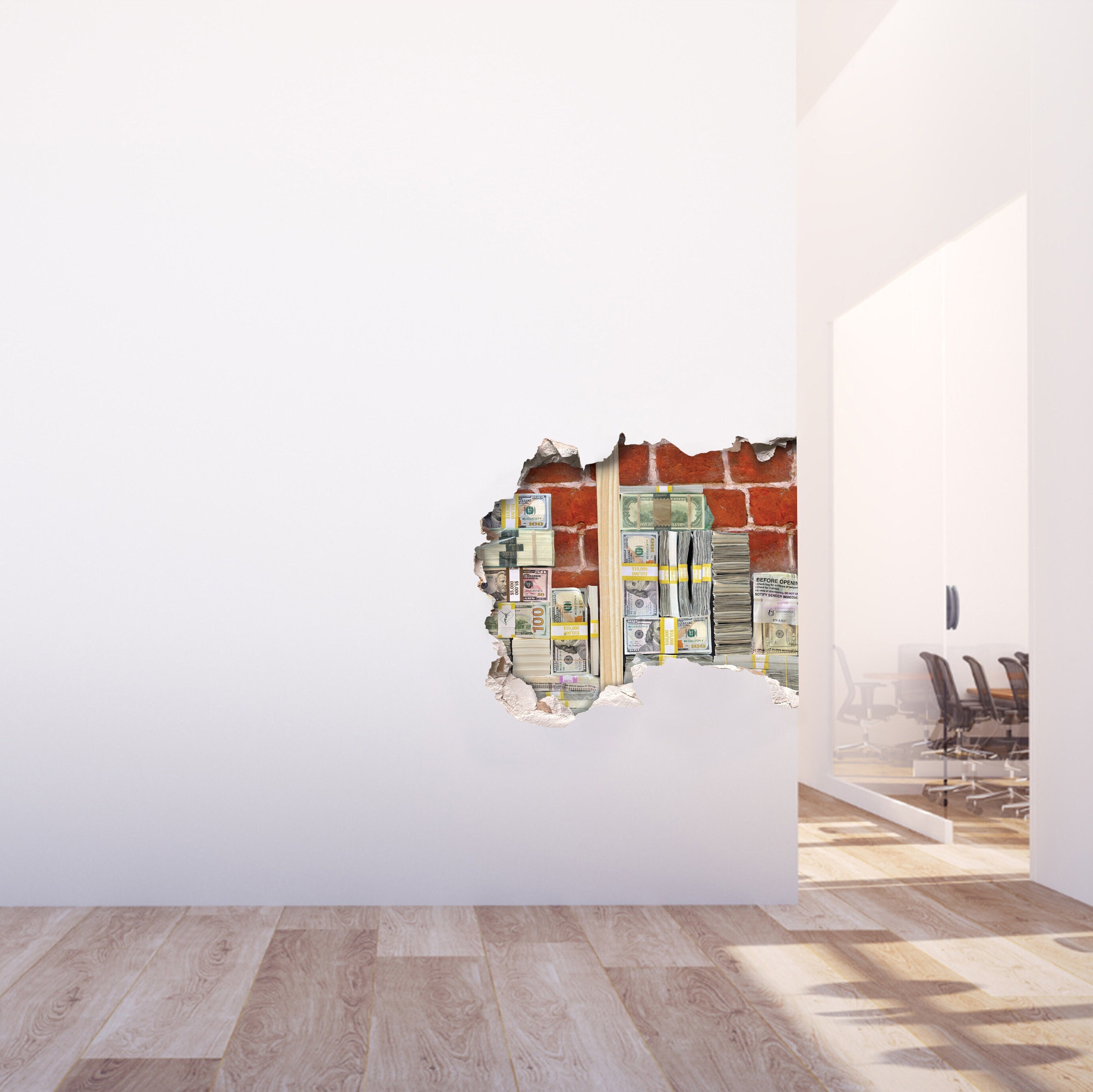 The House is the Safe - Unique Money Stacks Wall Decal - Etsy