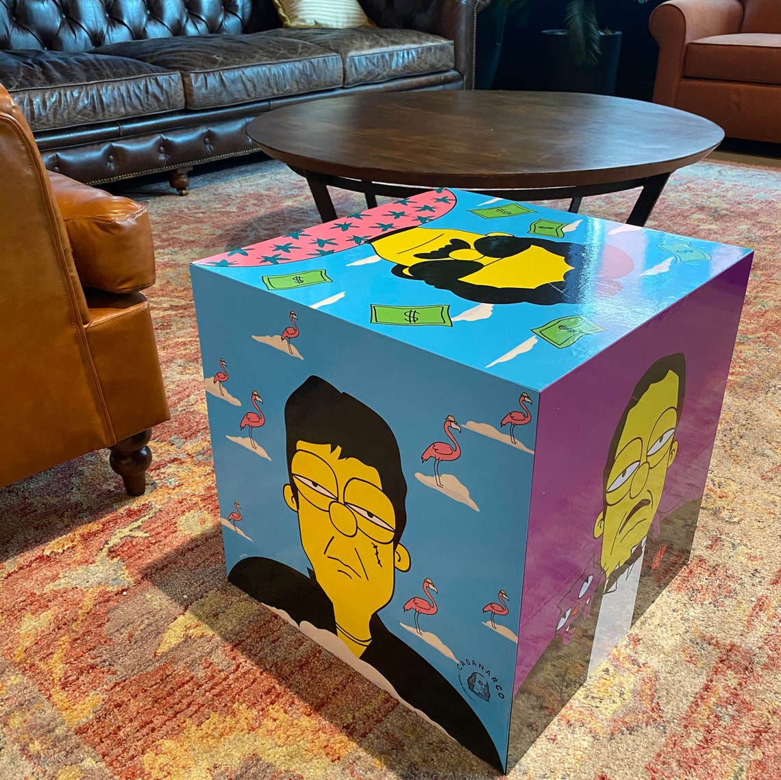 Art Coffee Side End Table With Simpson Style Narco Art - Etsy