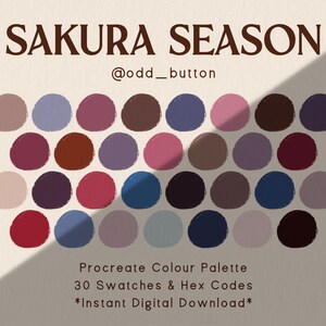 Digital Download Sakura Season Procreate Colour Palette 30 Swatches and ...