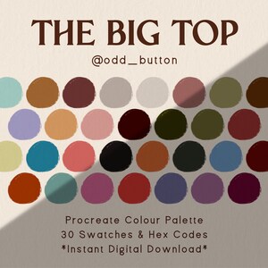 Digital Download the Big Top Procreate Colour Palette 30 Swatches and ...