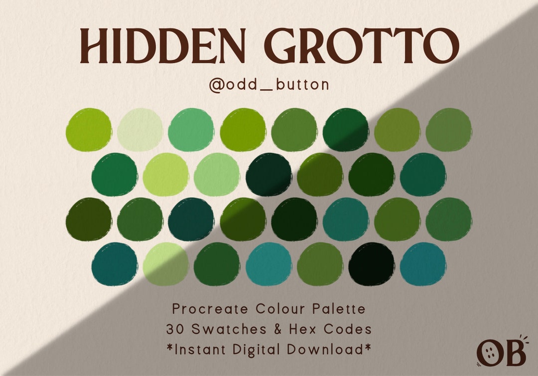 Digital Download Hidden Grotto Procreate Colour Palette - Etsy