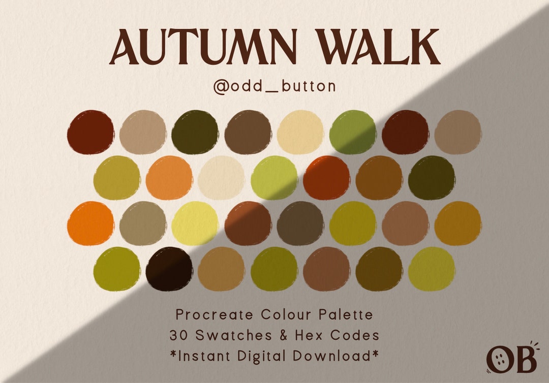 Digital Download Autumn Walk Procreate Colour Palette 30 Swatches and ...