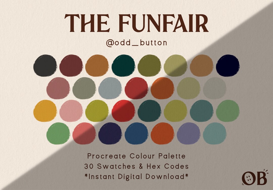 Digital Download the Funfair Procreate Colour Palette 30 Swatches and ...