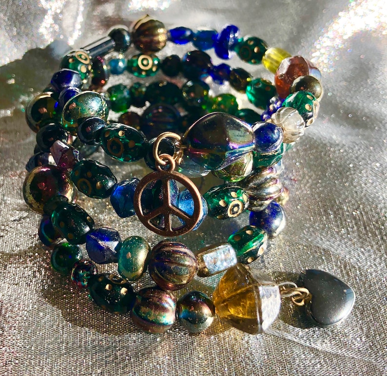 Black Metallic Looking Beads Bangles - Etsy