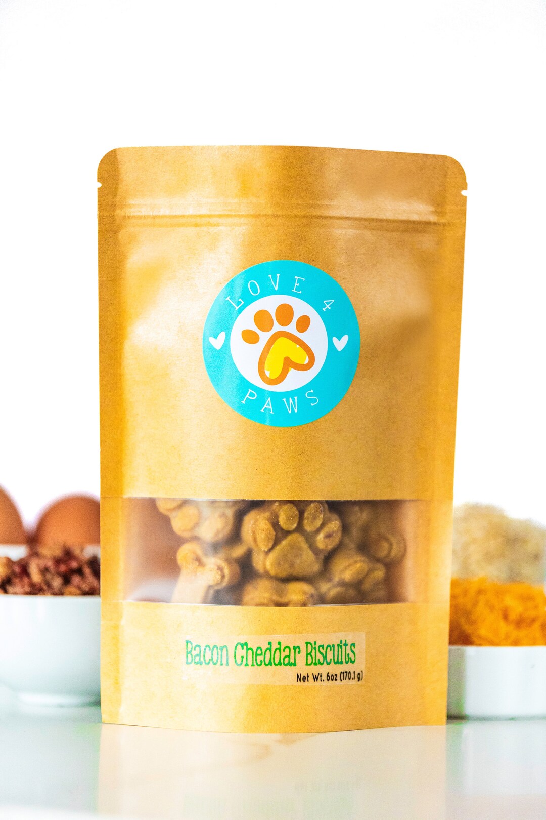 Organic Gourmet Bacon Cheddar Dog Biscuits, Handmade Dog Treats ...