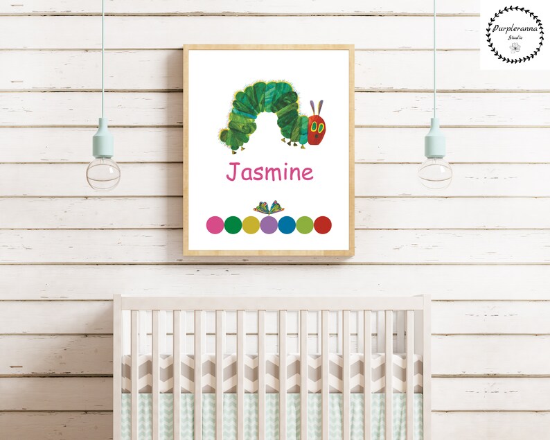 The Very Hungry Caterpillar Printable Wall Art, Personalised Nursery ...