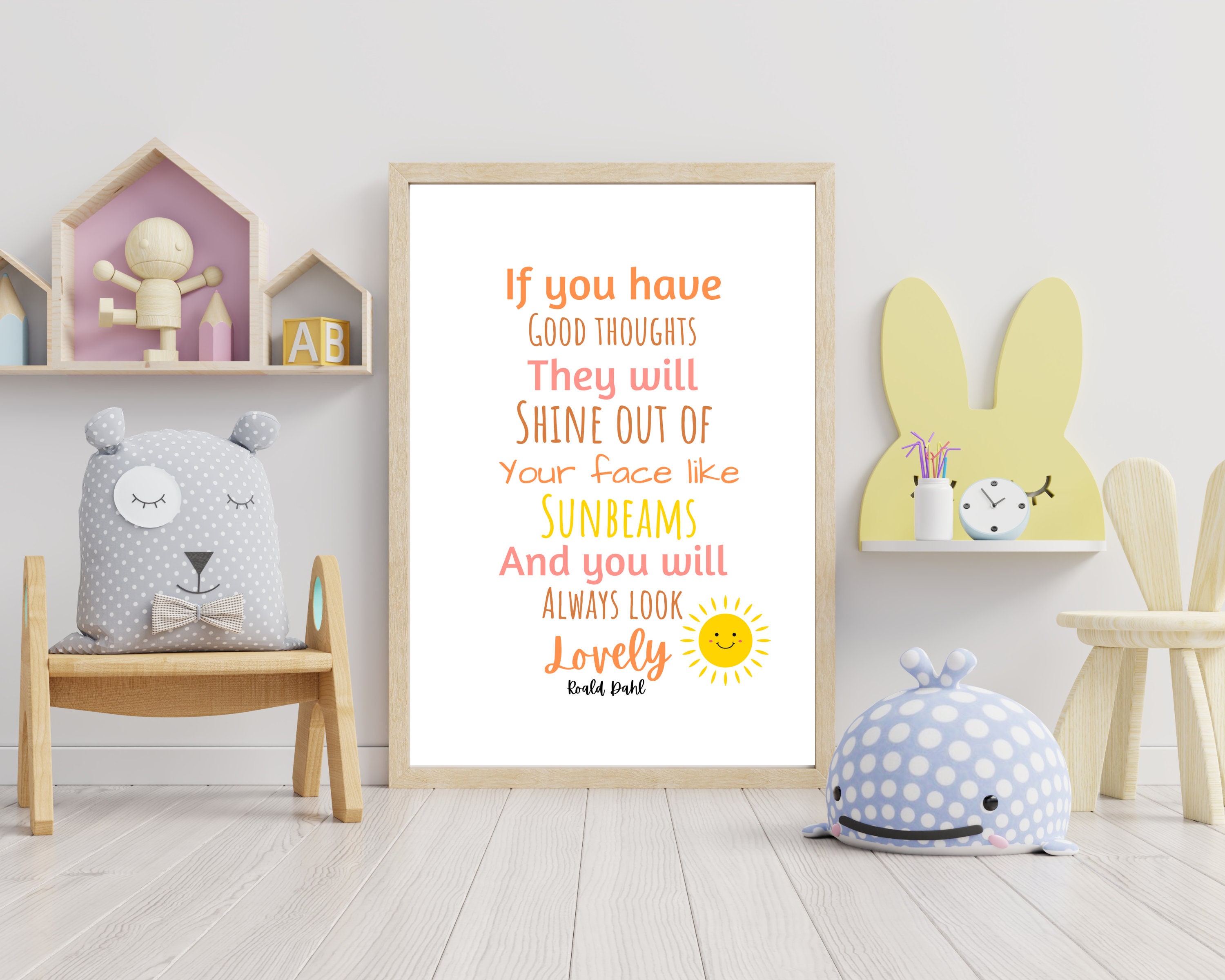 Roald Dahl Quote Prints, Set of 2, Roald Dahl Printable, Sunbeams ...