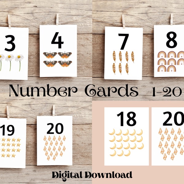 Number Flash Cards - Etsy