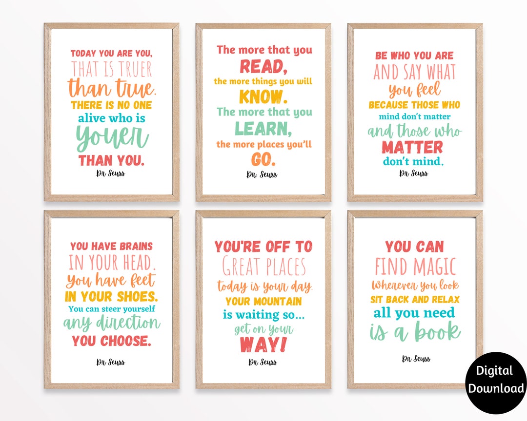 Dr Seuss Quote Prints Dr Seuss Printables Dr Seuss Wall Art - Etsy