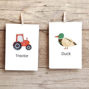 26 Farm Animals Flashcards, Farm Life, INSTANT DOWNLOAD, Nature Cards ...