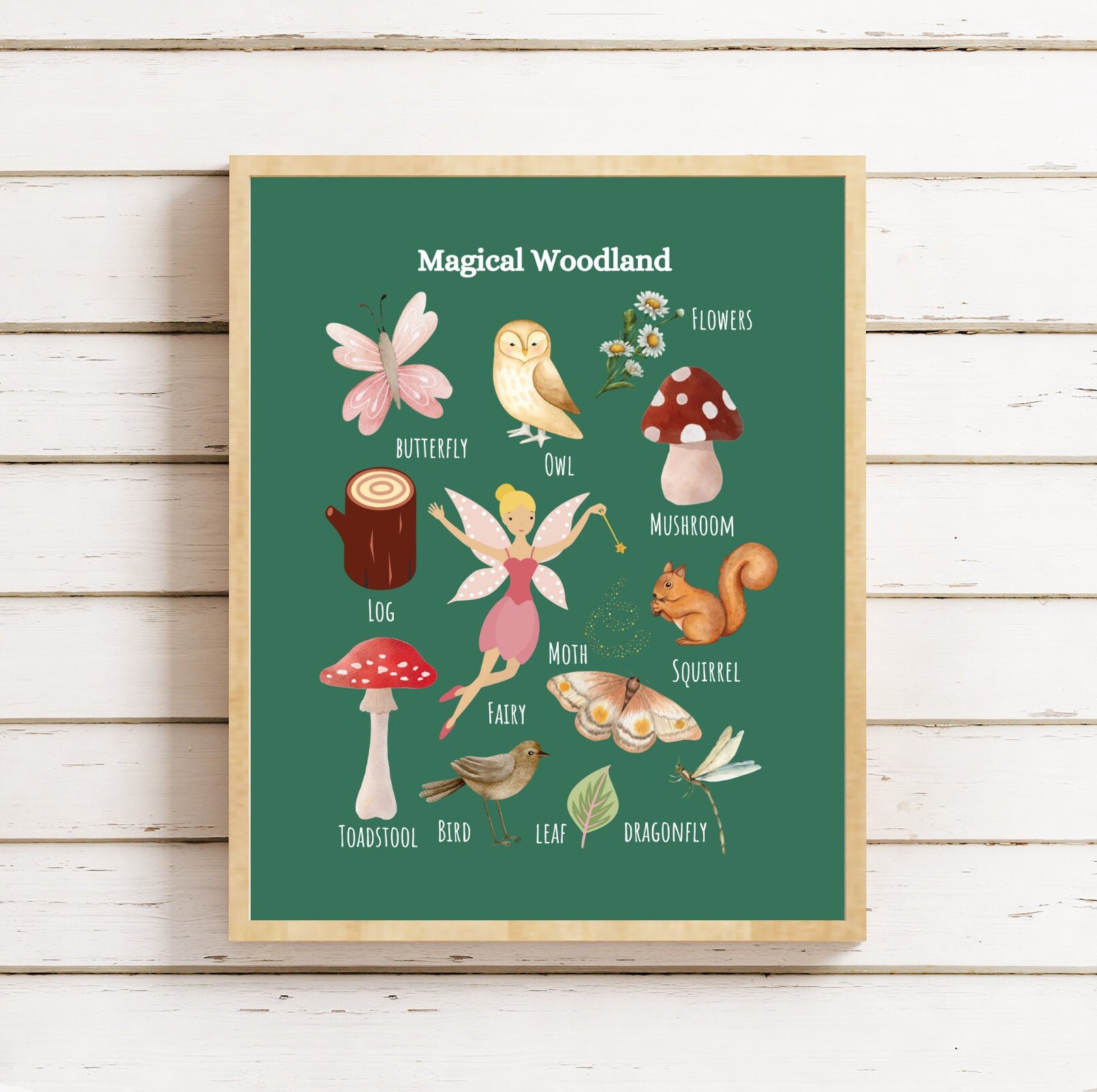Woodland Fairy Nursery Print, Printable Wall Art, Nature Print, Magical ...