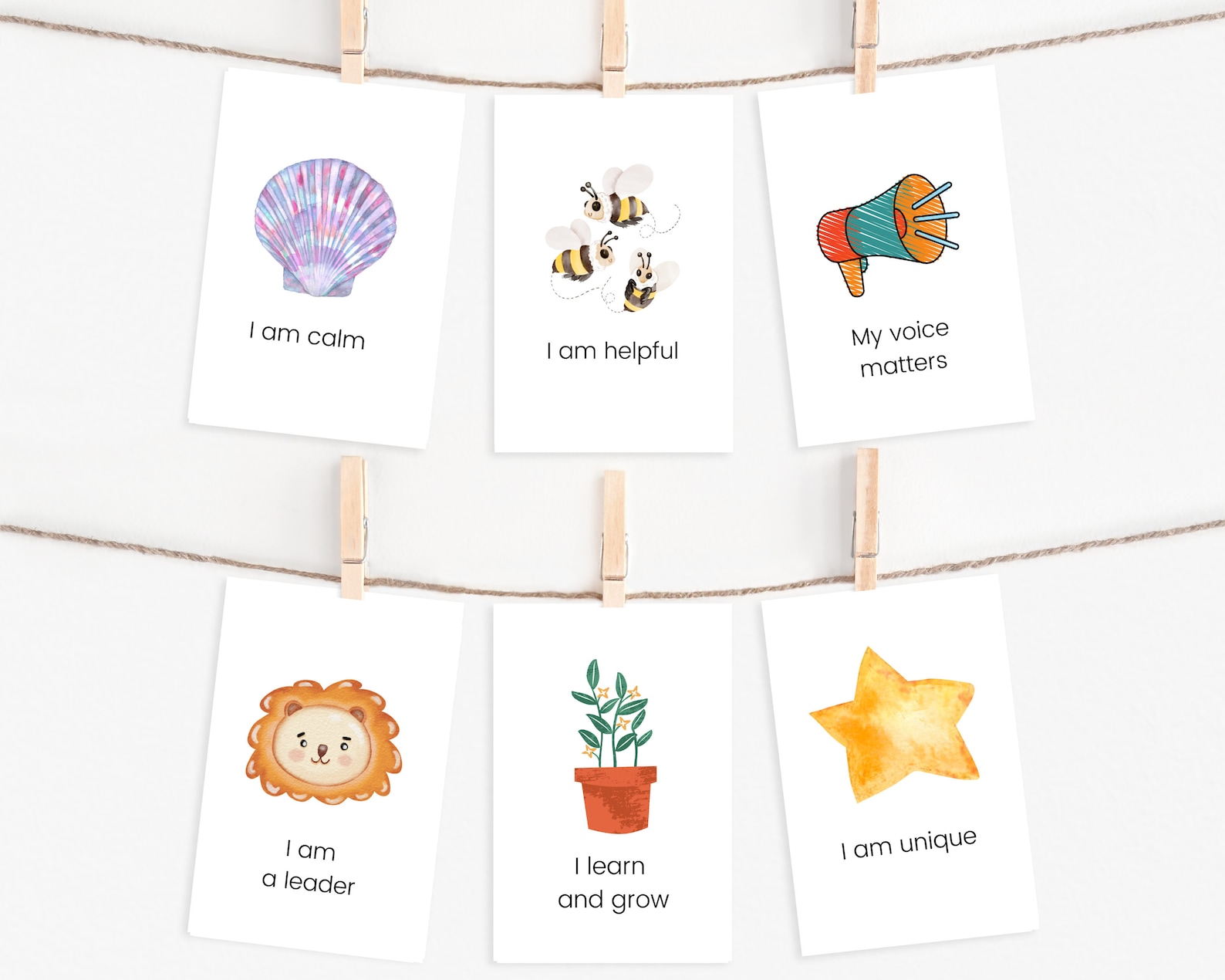 22 Affirmation Cards for Kids Printable, Positive Affirmation Cards ...